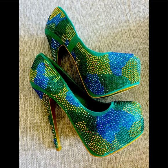 Alba | Shoes | Alba Rhinestone Platform High Heels Size 65 | Poshmark